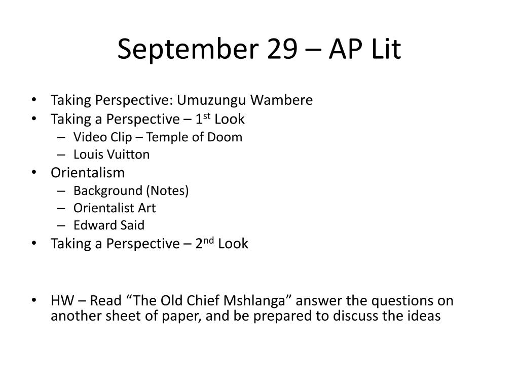PPT - September 29 – AP Lit PowerPoint Presentation, free download - ID ...