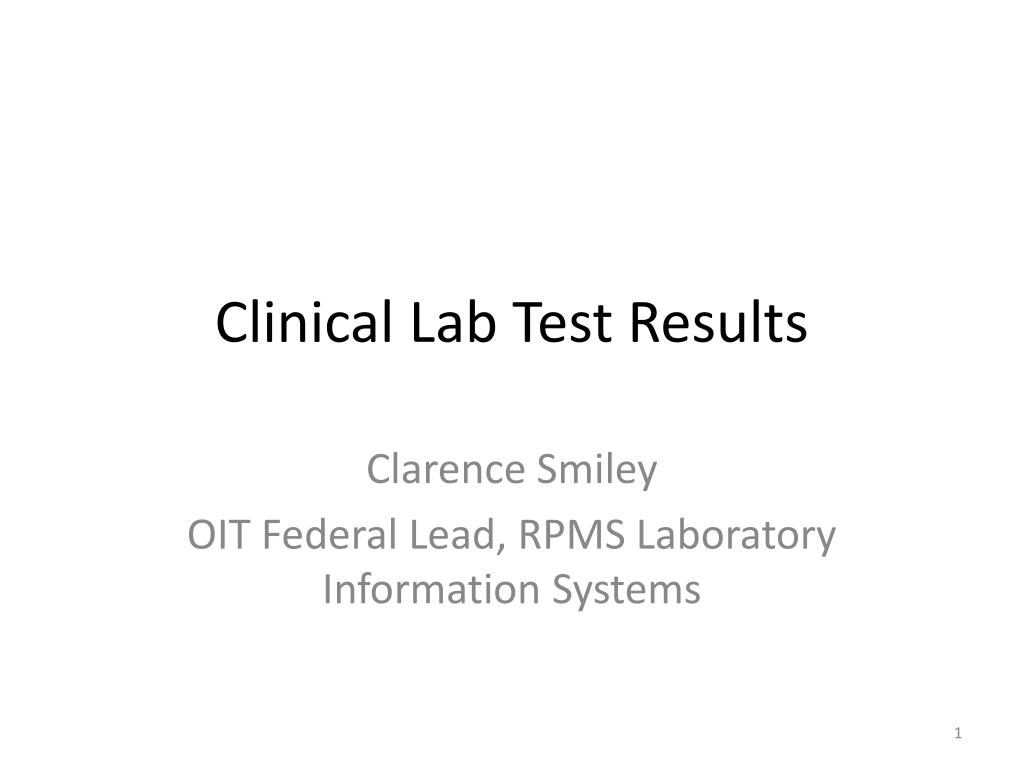 PPT - Clinical Lab Test Results PowerPoint Presentation, free download ...
