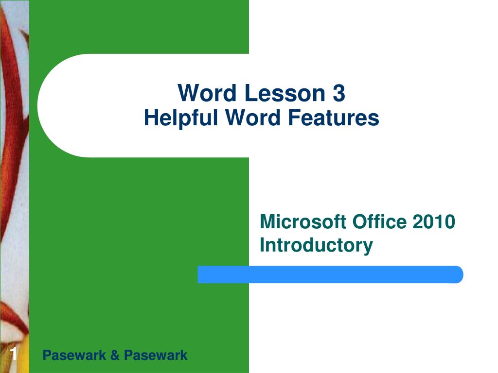 PPT - Word Lesson 3 Helpful Word Features PowerPoint Presentation, free ...