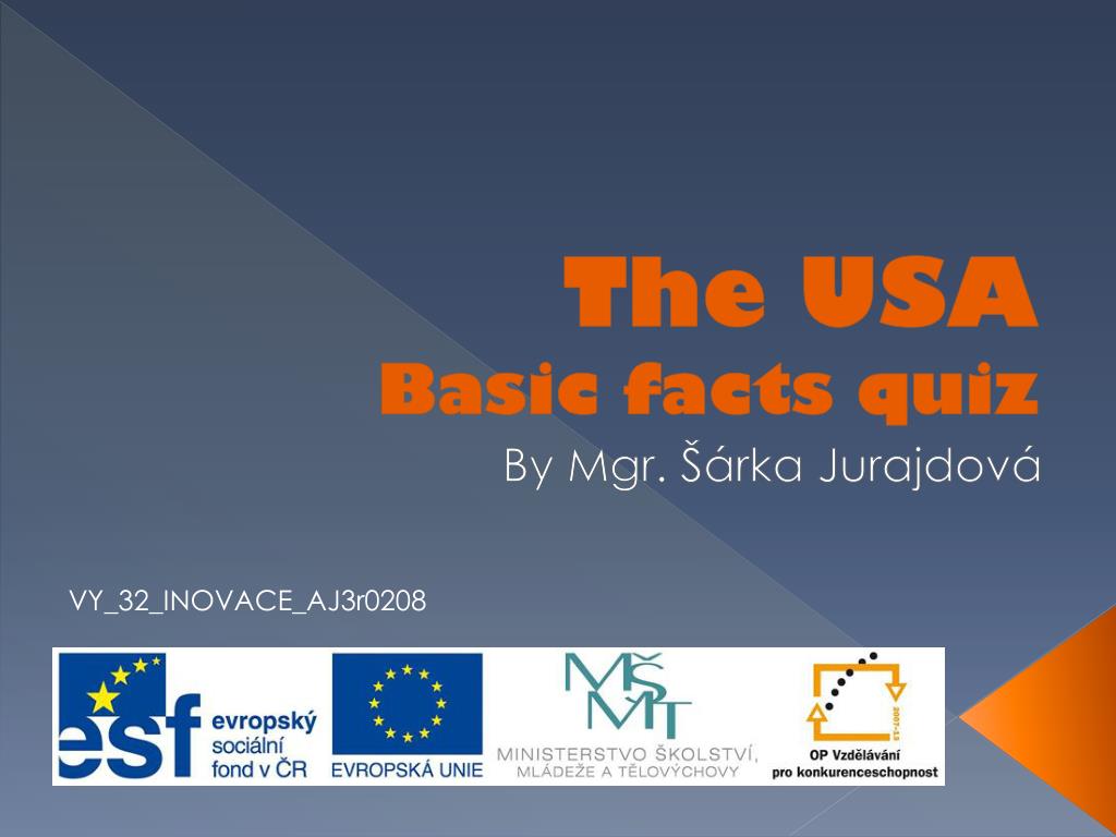 PPT - The USA Basic facts quiz PowerPoint Presentation, free download ...