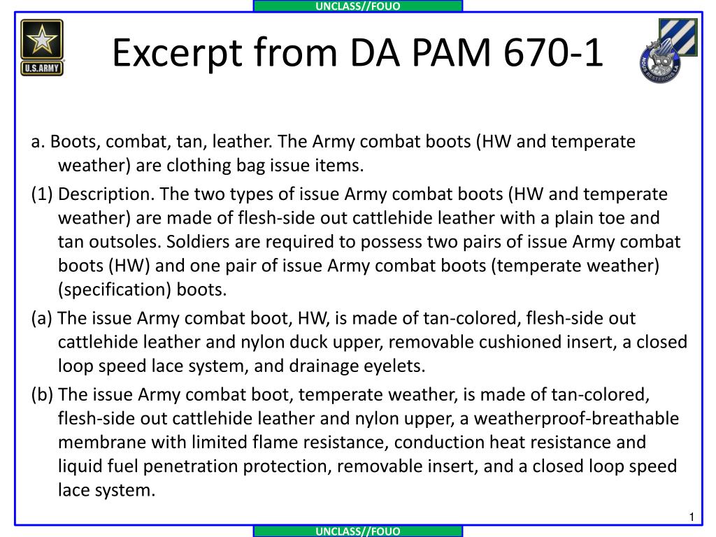 PPT - Excerpt from DA PAM 670-1 PowerPoint Presentation, free download ...