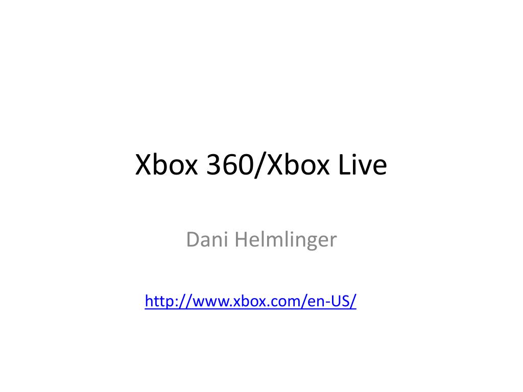 PPT - Xbox 360/Xbox Live PowerPoint Presentation, free download - ID ...