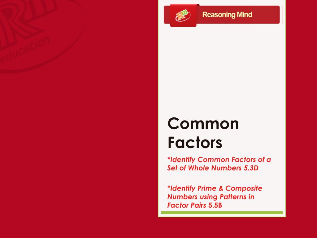PPT - Common Factors PowerPoint Presentation, free download - ID:1859058