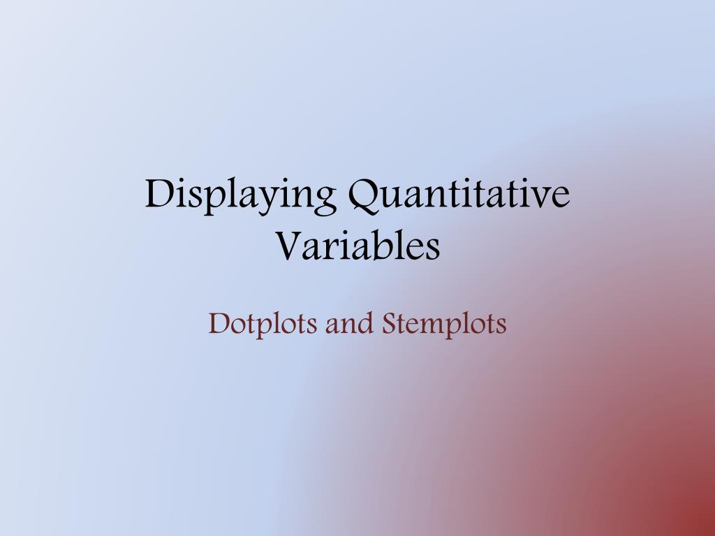 PPT - Displaying Quantitative Variables PowerPoint Presentation, free ...