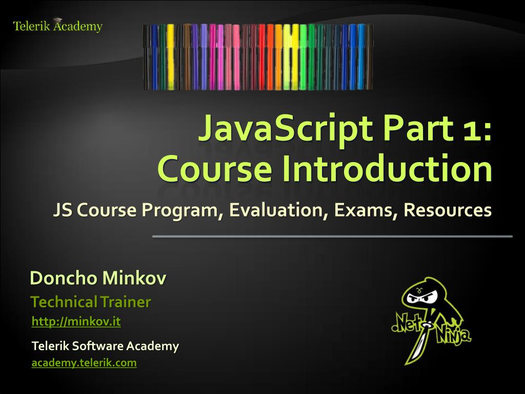 PPT - JavaScript Part 1: Course Introduction PowerPoint Presentation ...