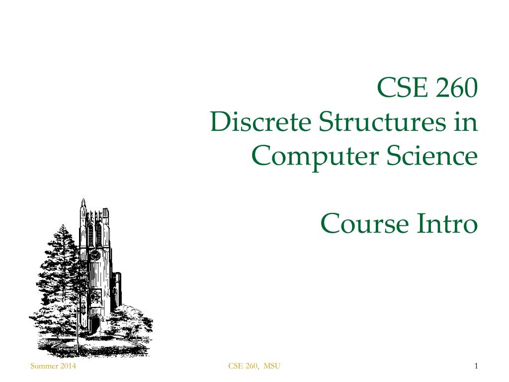 Ppt Cse 260 Discrete Structures In Computer Science Course Intro 8372