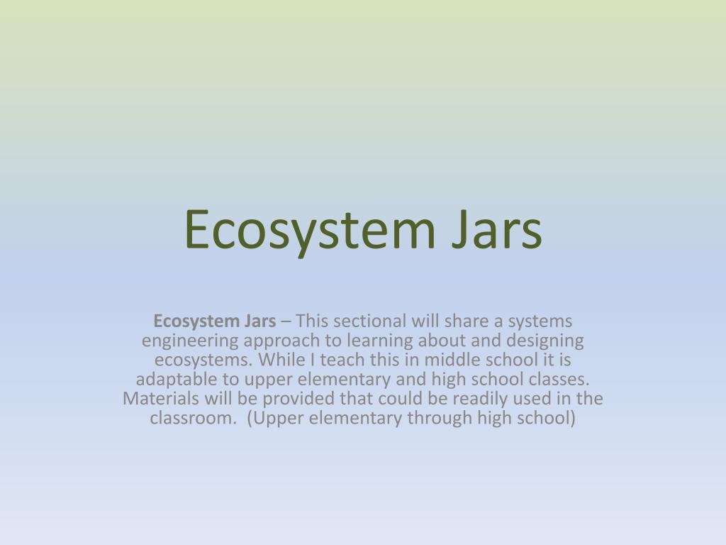 PPT - Ecosystem Jars PowerPoint Presentation, free download - ID:1862119