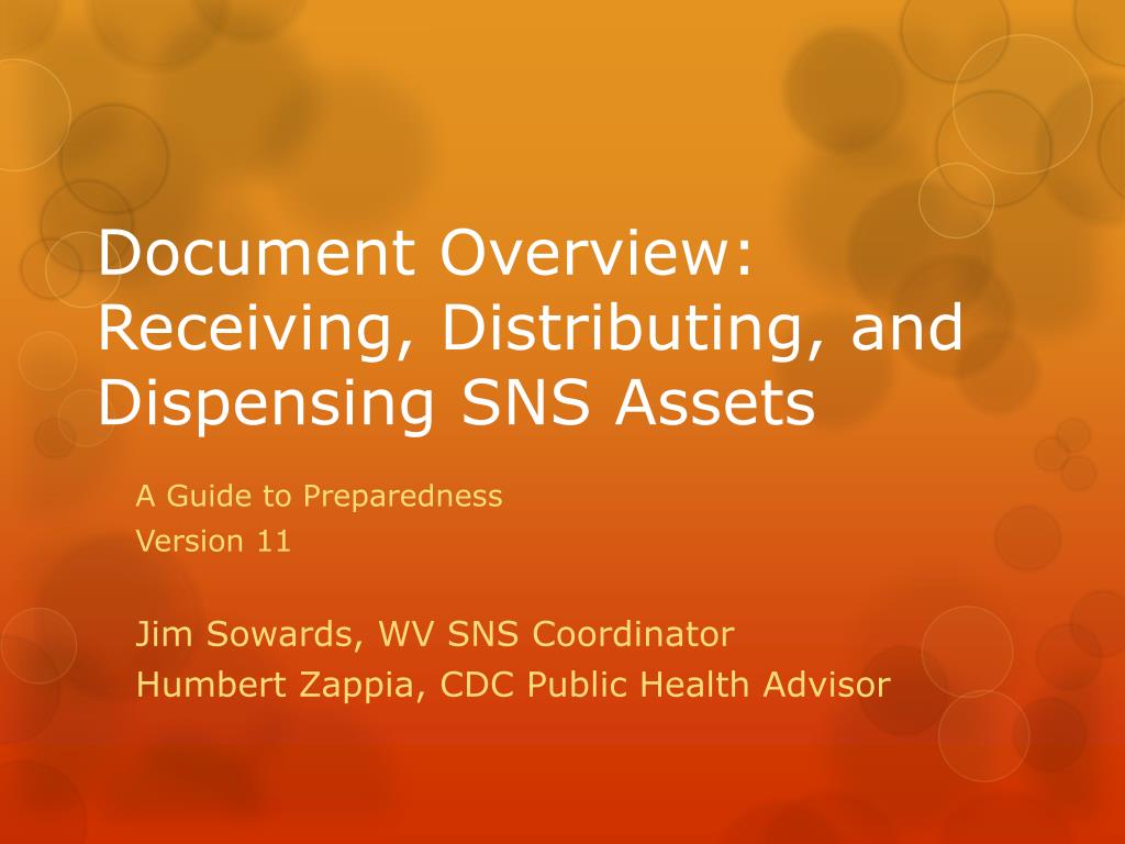 PPT - Receiving and Distributing SNS Assets Guide - Version 11 ...