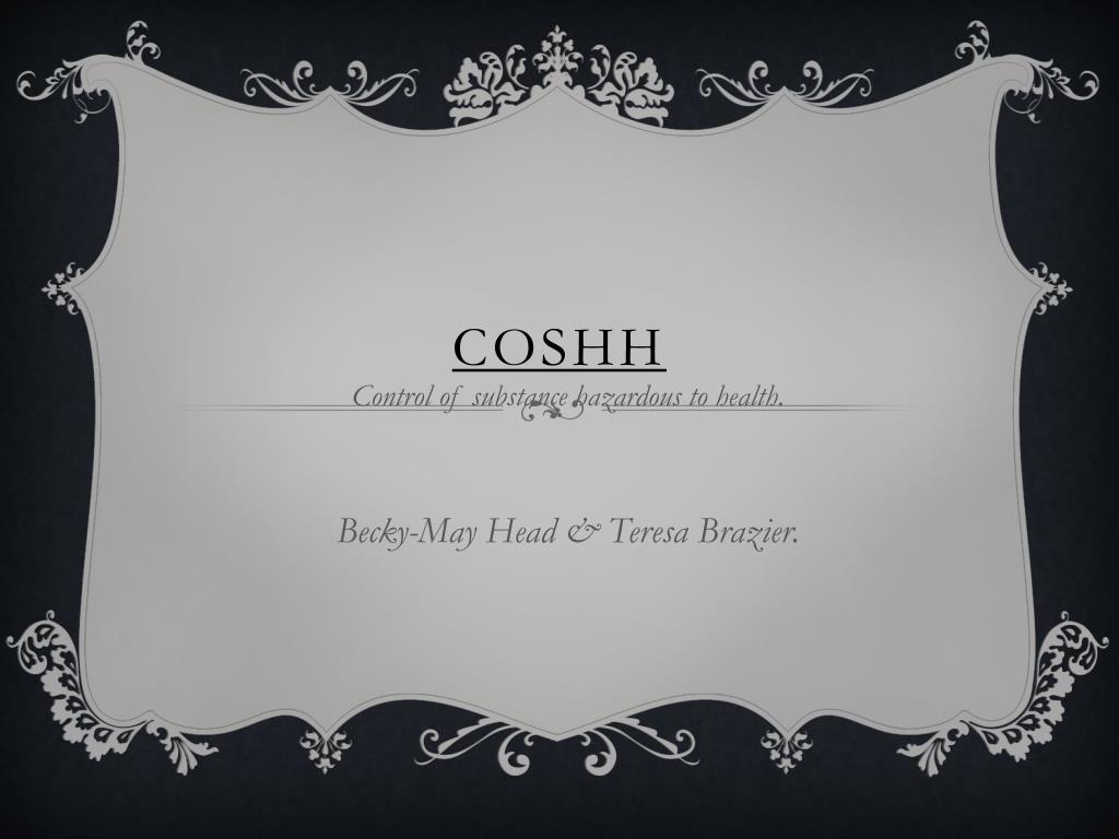 PPT - COSHH PowerPoint Presentation, free download - ID:1872215
