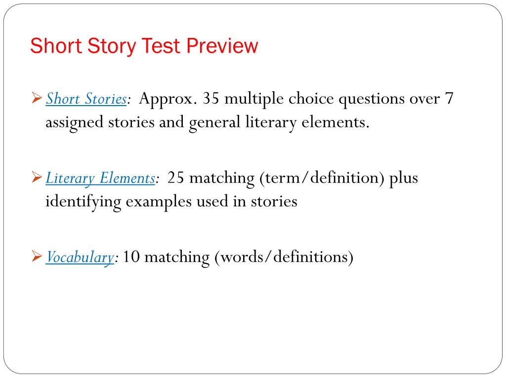PPT - Short Story Test Preview PowerPoint Presentation, free download ...