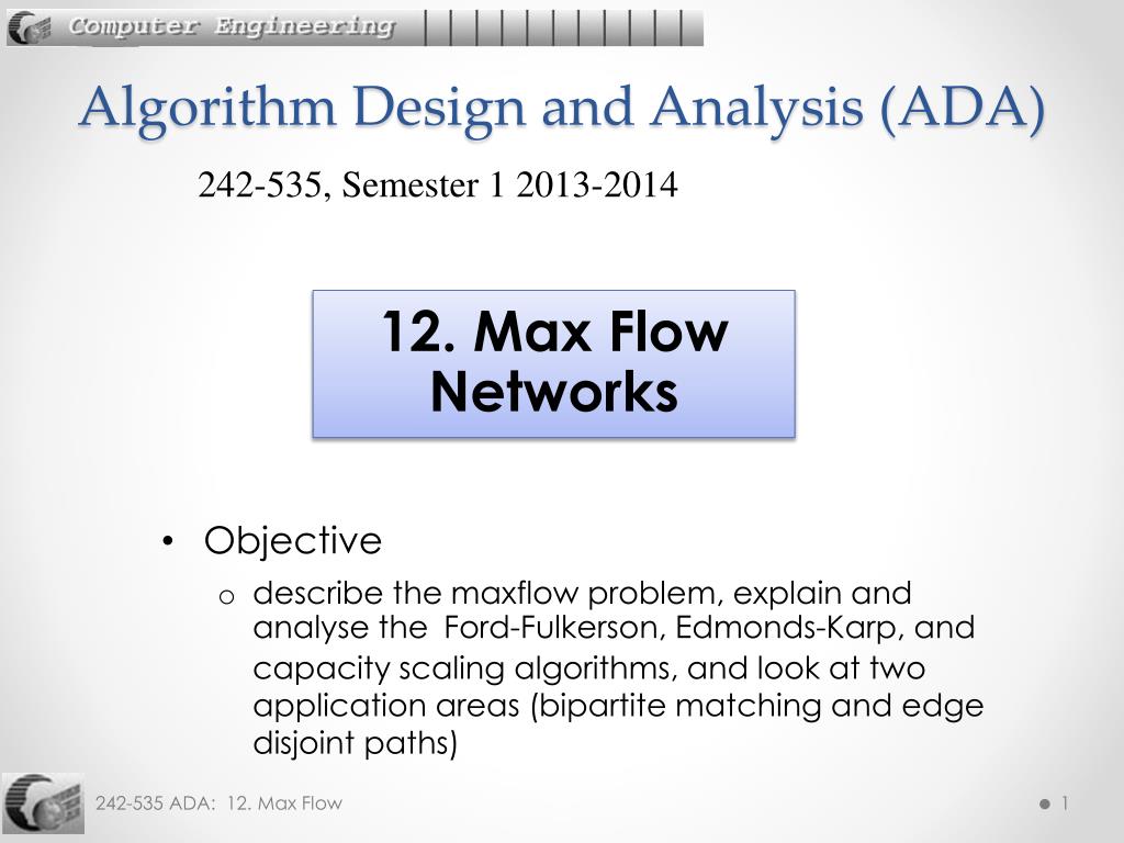 PPT - Algorithm Design and Analysis (ADA) PowerPoint Presentation, free ...