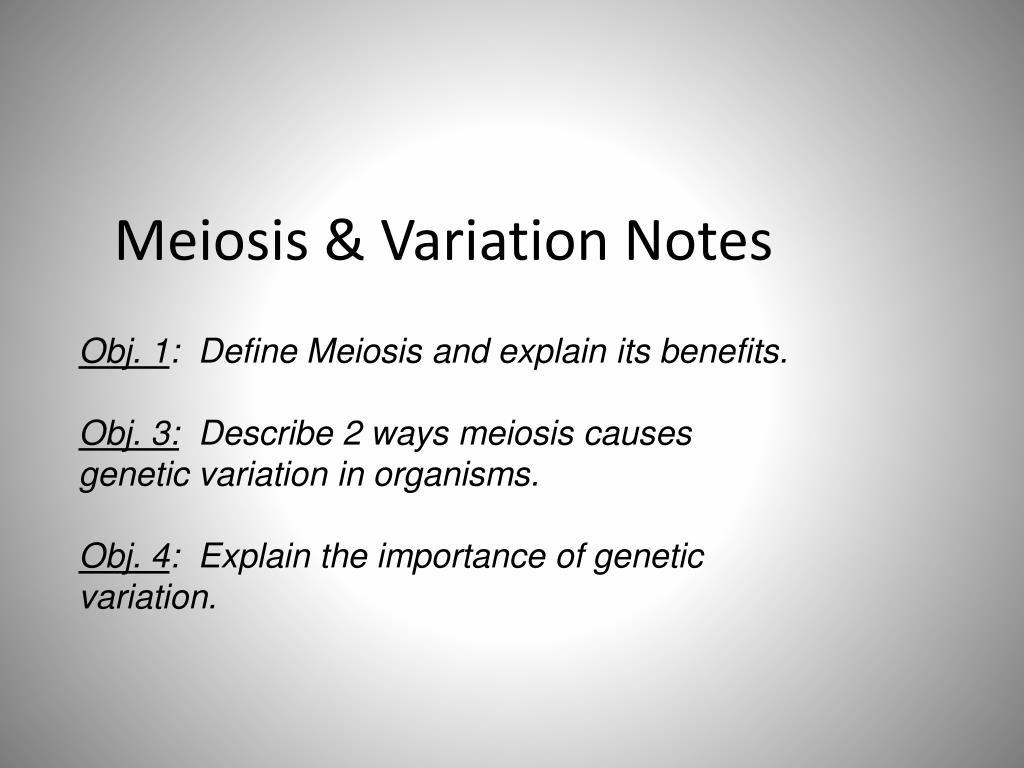 PPT - Meiosis & Variation Notes PowerPoint Presentation, free download ...