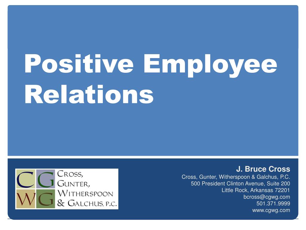 PPT - Positive Employee Relations PowerPoint Presentation, free ...
