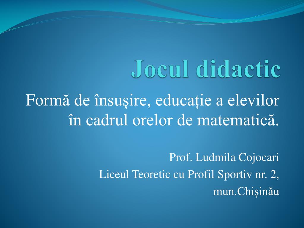 PPT - Jocul didactic PowerPoint Presentation, free download - ID:1882876