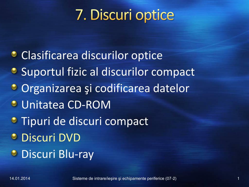 PPT - 7. Discuri optice PowerPoint Presentation, free download - ID:1886470