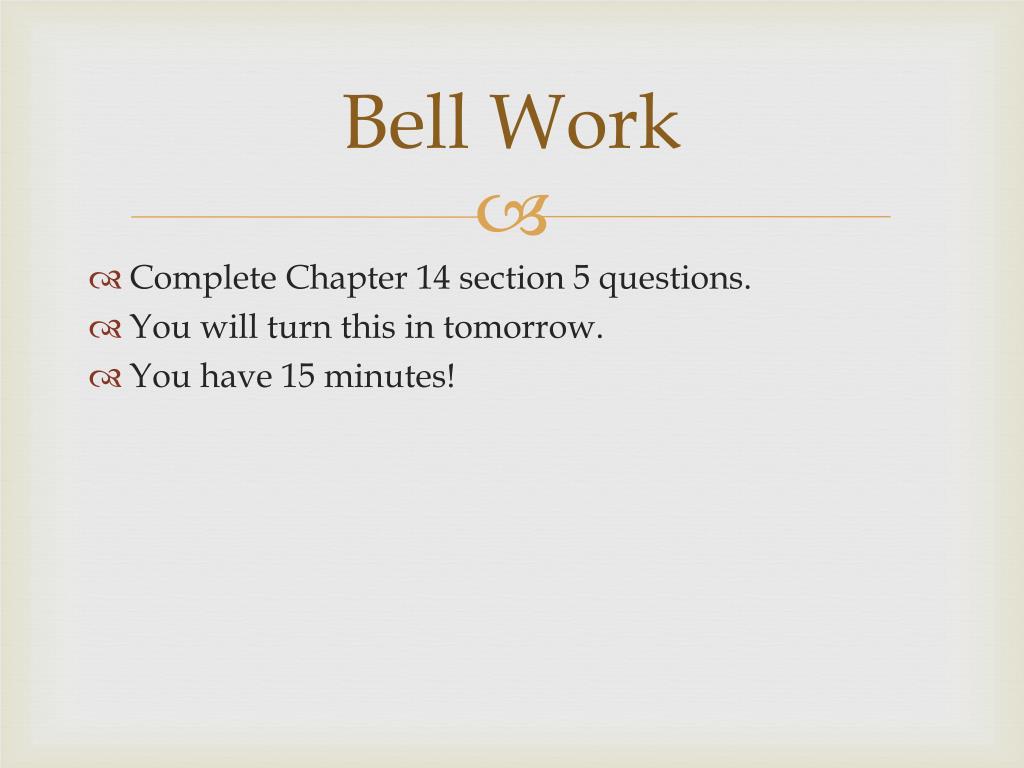 PPT - Bell Work PowerPoint Presentation, free download - ID:1887356