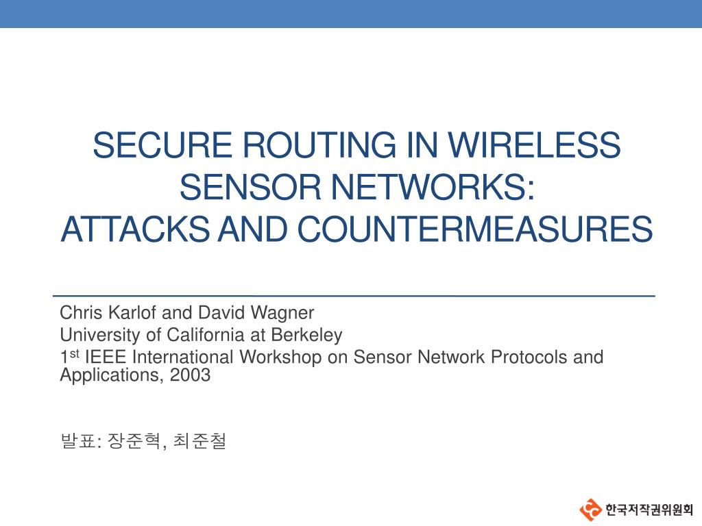 PPT - Secure Routing in wireless sensor networks: attacks and countermeasures PowerPoint ...