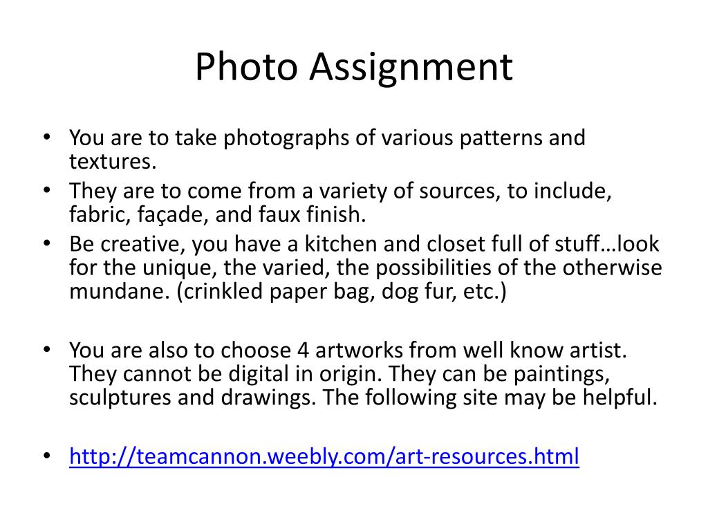 PPT - Photo Assignment PowerPoint Presentation, free download - ID:1889705