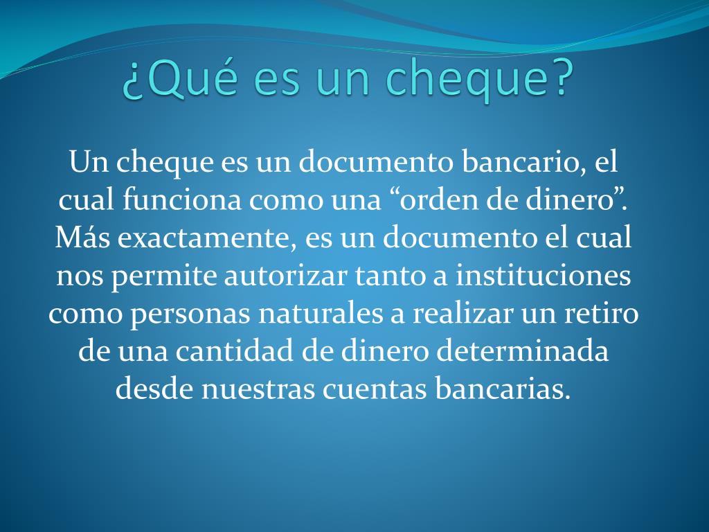 PPT - ¿Qué es un cheque? PowerPoint Presentation, free download - ID ...