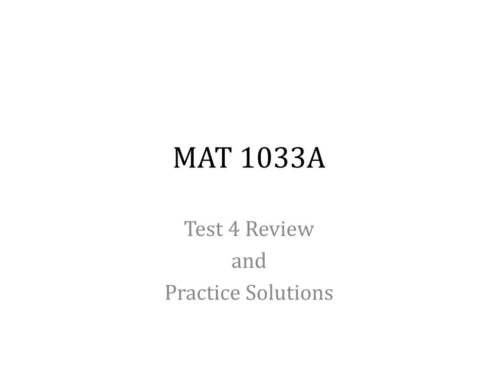 PPT - MAT 1033A PowerPoint Presentation, free download - ID:1891264