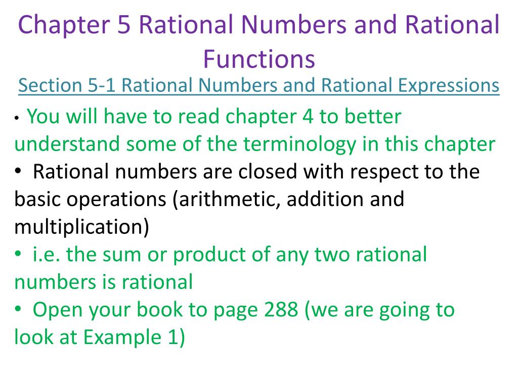 PPT - Chapter 5 Rational Numbers and Rational Functions PowerPoint ...
