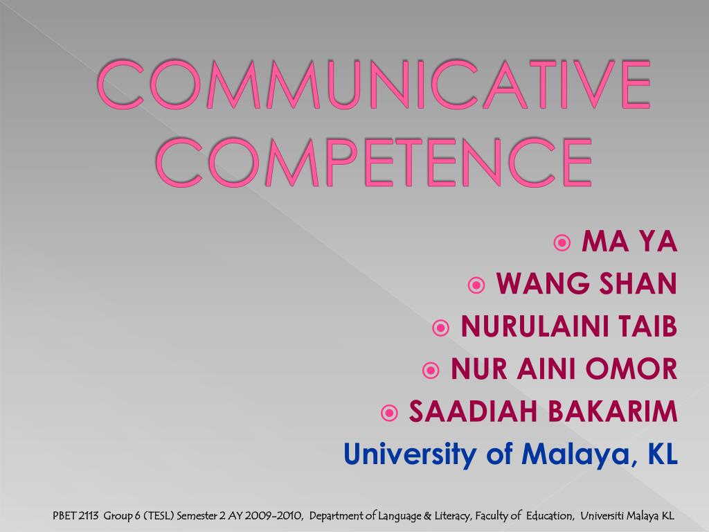PPT - COMMUNICATIVE COMPETENCE PowerPoint Presentation, free download ...