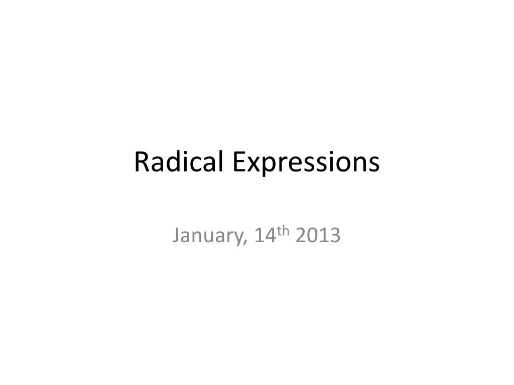 PPT - Radical Expressions PowerPoint Presentation, free download - ID ...
