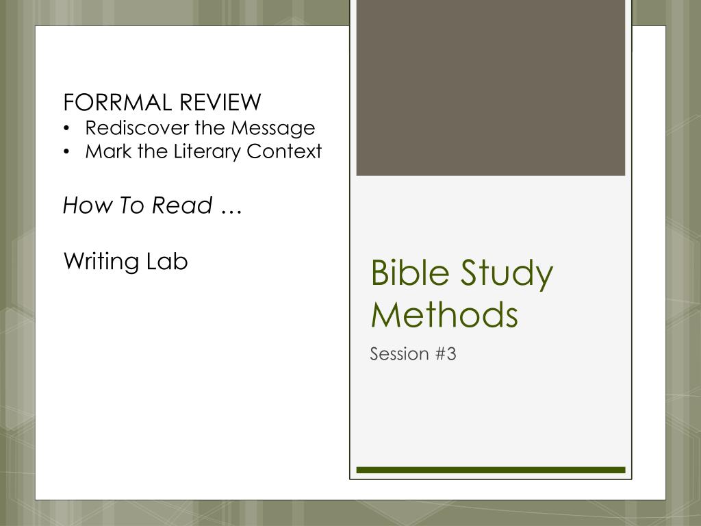 PPT - Bible Study Methods PowerPoint Presentation, free download - ID ...
