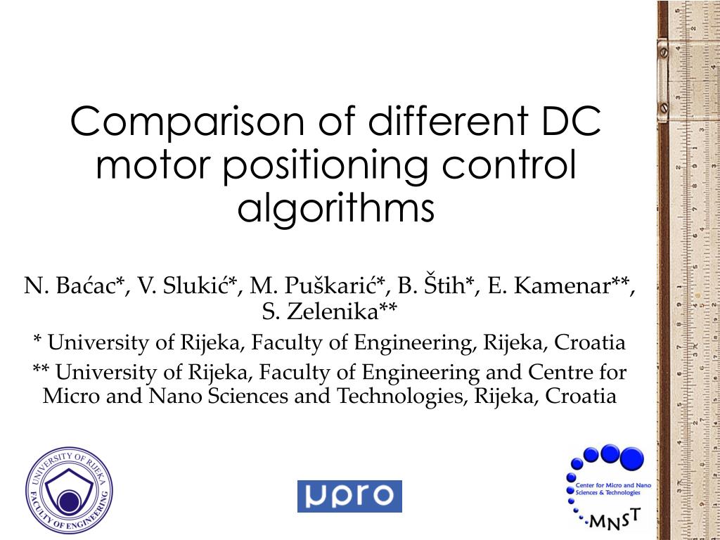 PPT - Comparison of different DC motor positioning control algorithms ...