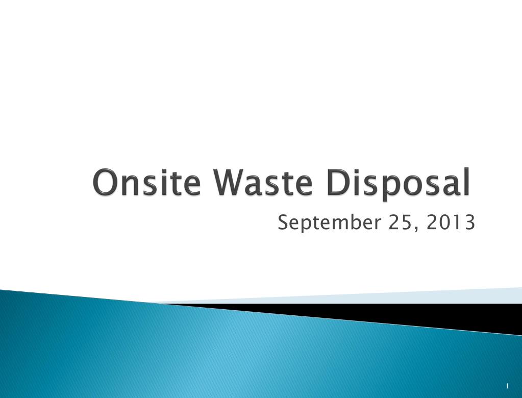 PPT - Onsite Waste Disposal PowerPoint Presentation, free download - ID ...