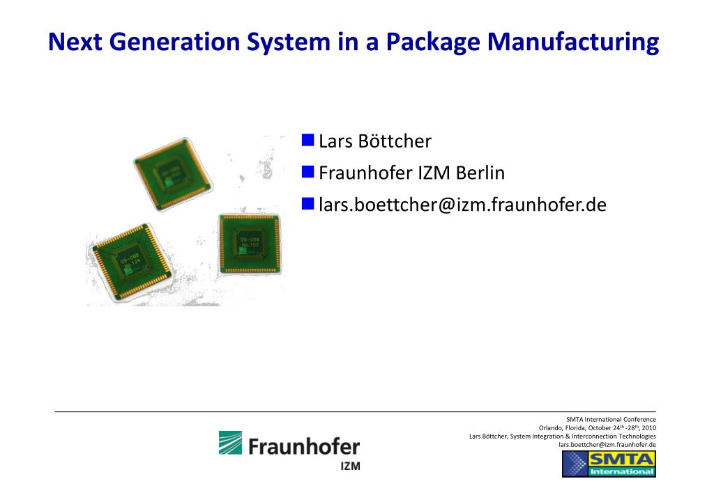 PPT - Next Generation System in a Package Manufacturing PowerPoint ...