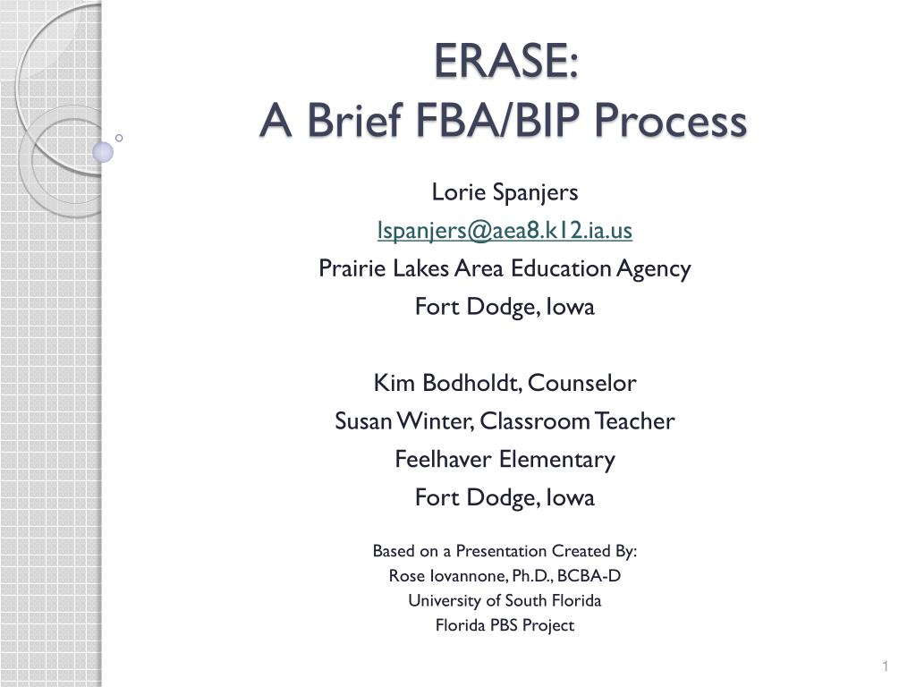 PPT - ERASE: A Brief FBA/BIP Process PowerPoint Presentation, free ...