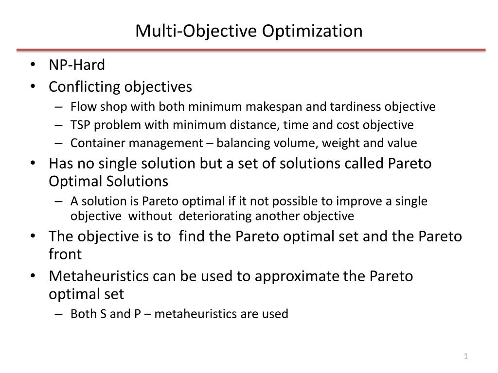PPT - Multi-Objective Optimization PowerPoint Presentation, free ...