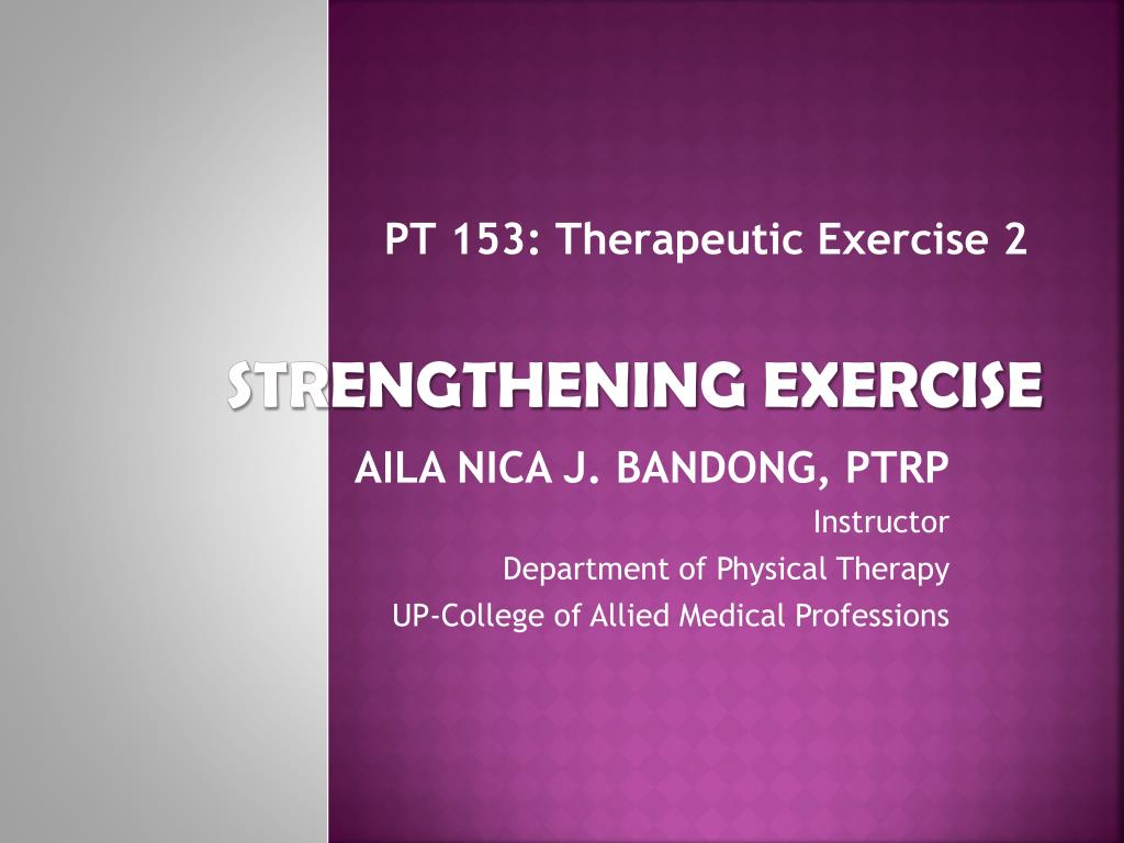 PPT - STRENGTHENING EXERCISE PowerPoint Presentation, free download ...