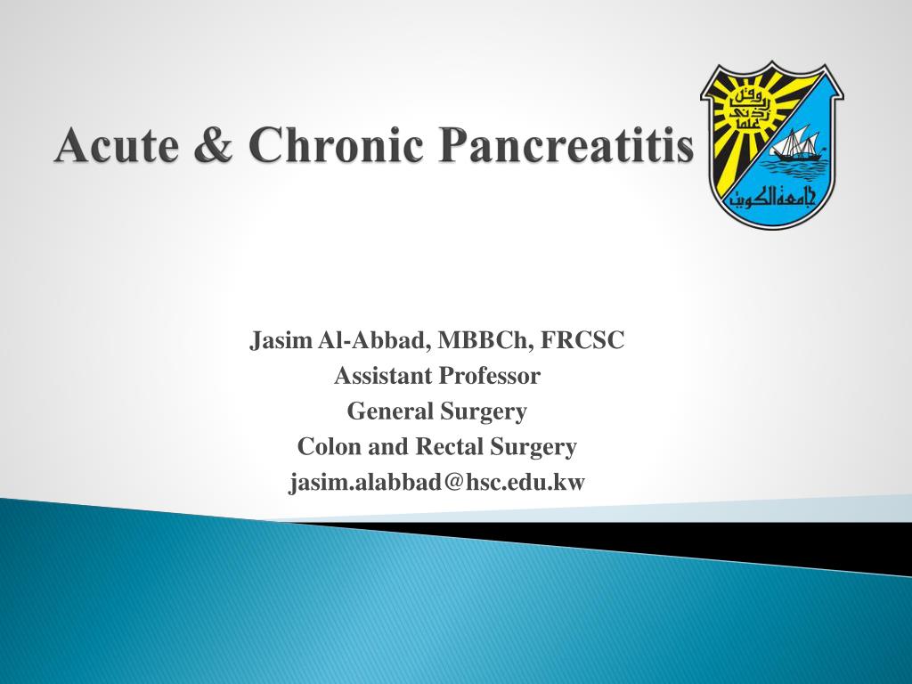 PPT - Acute & Chronic Pancreatitis PowerPoint Presentation, free ...