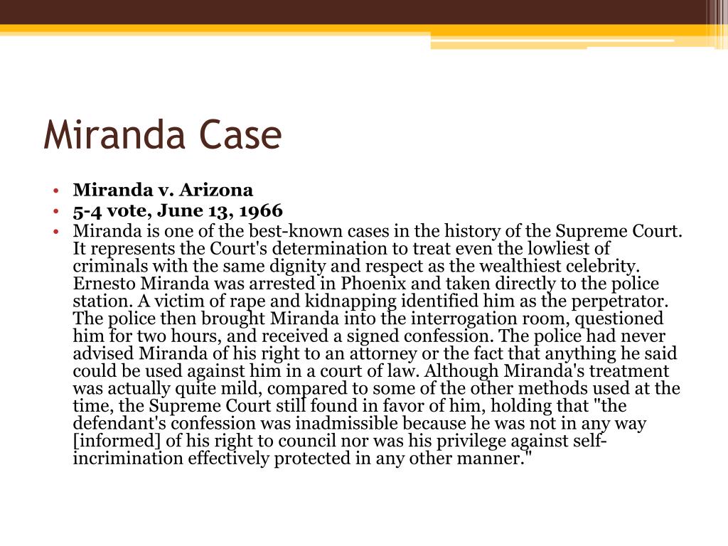 PPT - Miranda Case PowerPoint Presentation, free download - ID:1916540