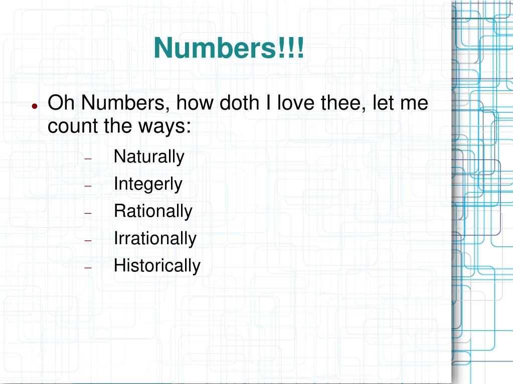 PPT - Numbers!!! PowerPoint Presentation, free download - ID:1916974