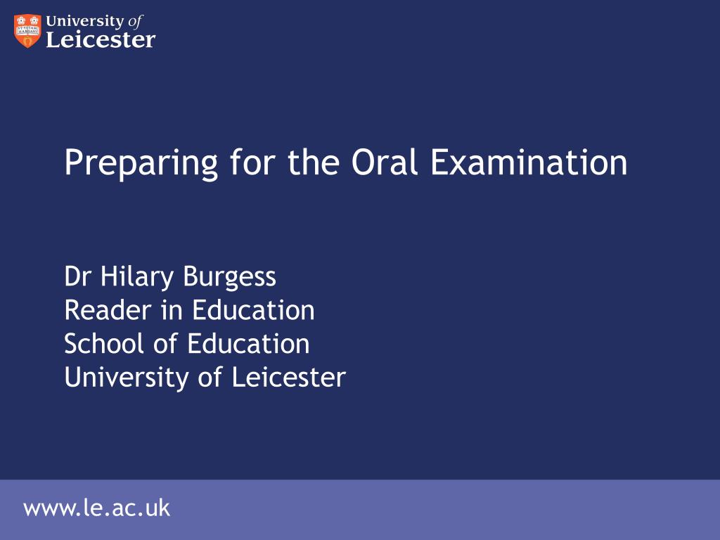 PPT - Preparing for the Oral Examination PowerPoint Presentation, free ...