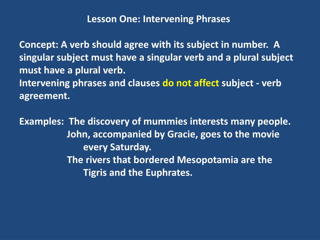 PPT - Lesson One: Intervening Phrases PowerPoint Presentation, free ...