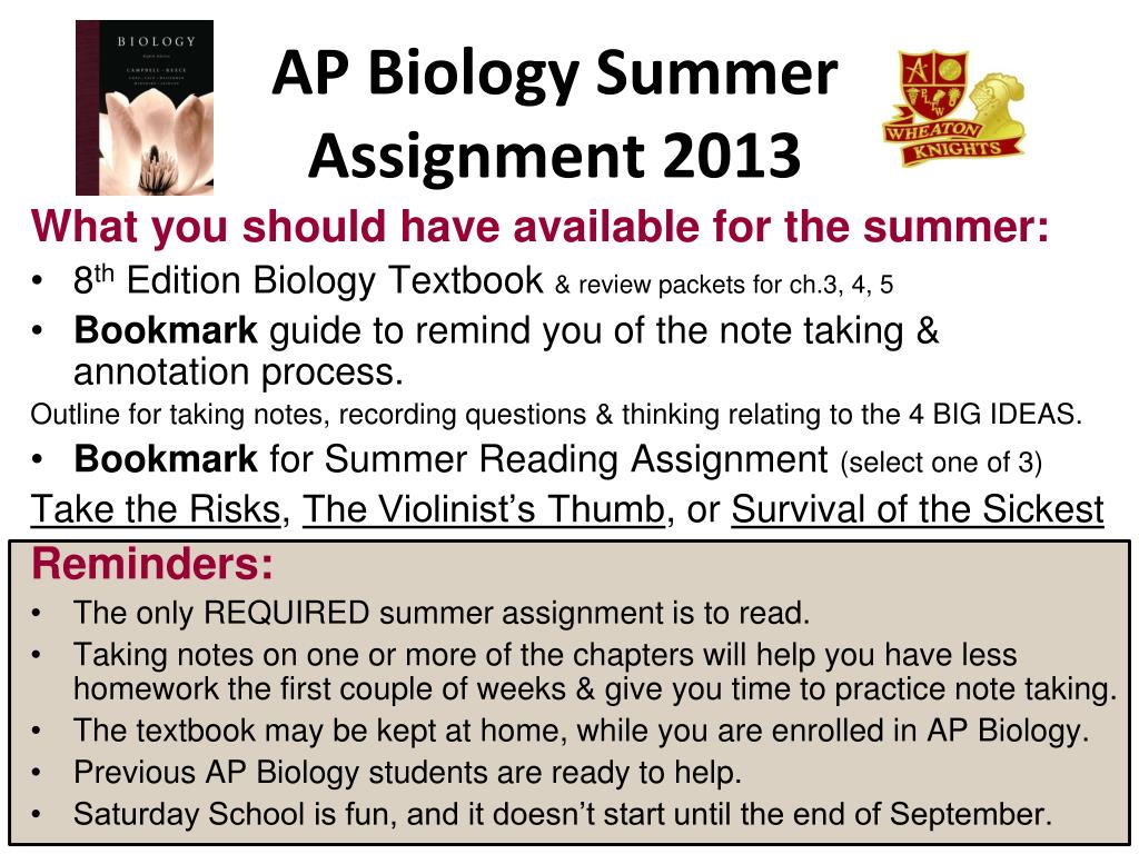 PPT - AP Biology Summer Assignment 2013 PowerPoint Presentation, free ...