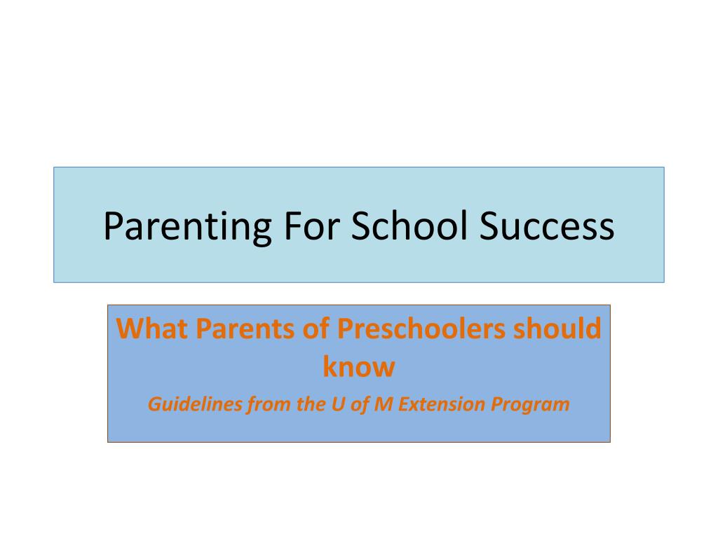 PPT - Essential Parenting Guidelines for Preschoolers' School Success ...
