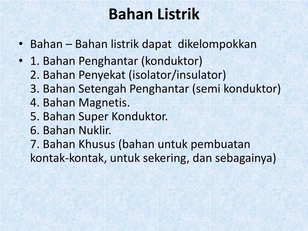 PPT - Bahan Listrik PowerPoint Presentation, free download - ID:1922801