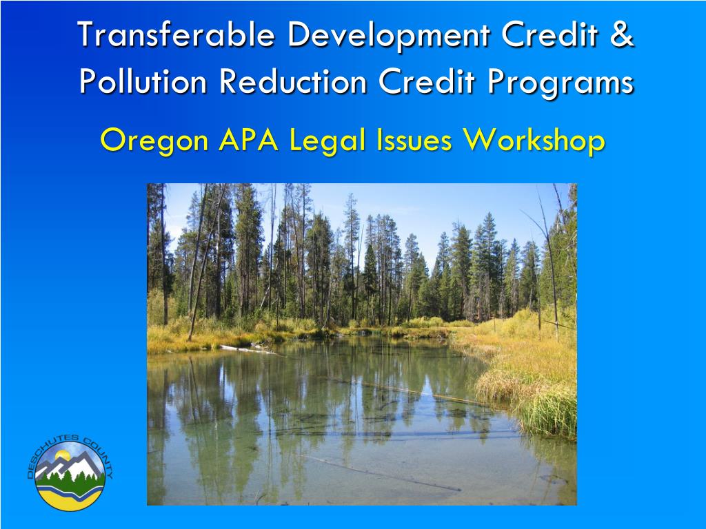 PPT - Transferable Development Credit & Pollution Reduction Credit ...