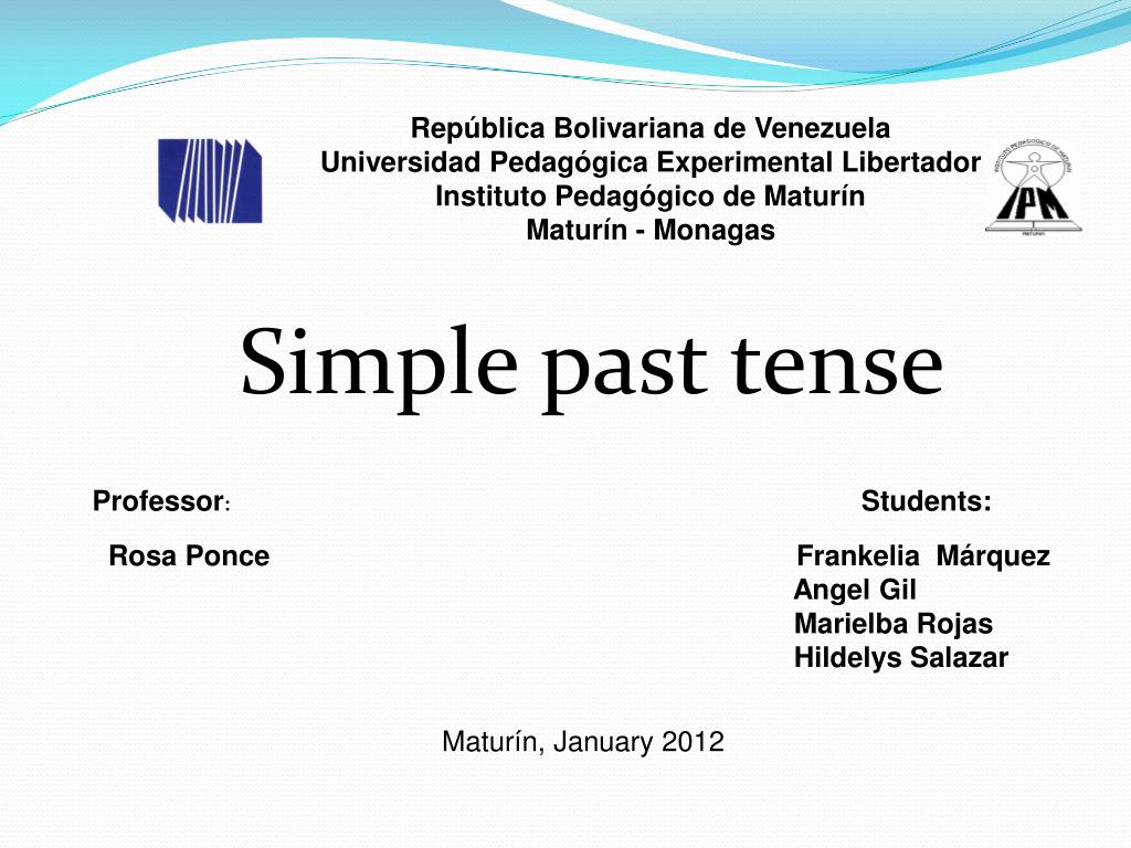 PPT - Simple past tense PowerPoint Presentation, free download - ID:1925015