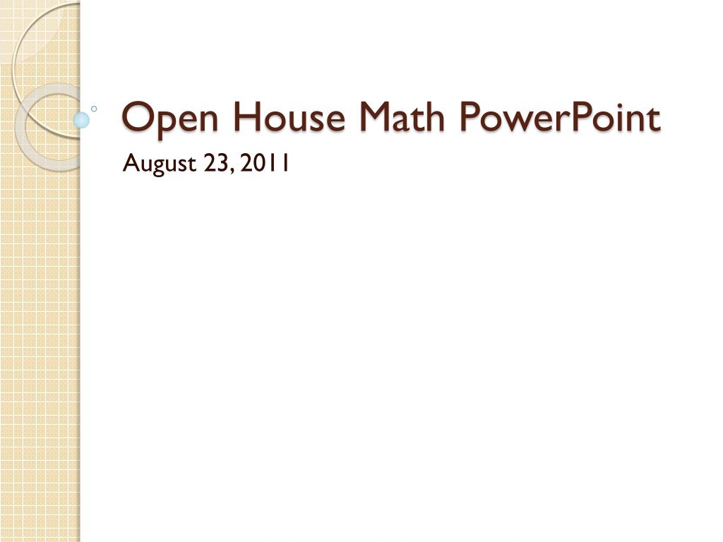 PPT - Open House Math PowerPoint PowerPoint Presentation, free download ...