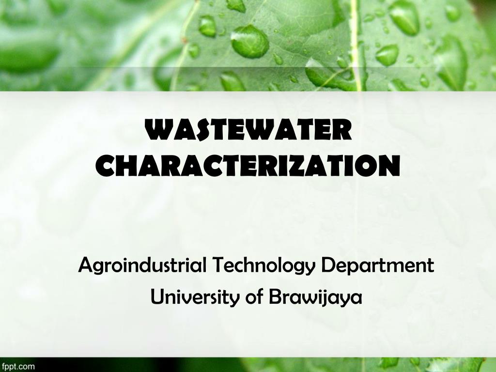PPT - WASTEWATER CHARACTERIZATION PowerPoint Presentation, free ...