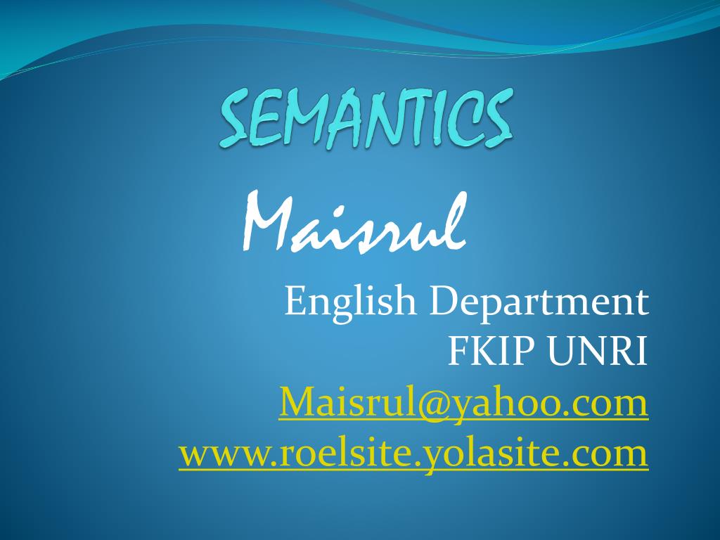 PPT - SEMANTICS PowerPoint Presentation, free download - ID:1932373