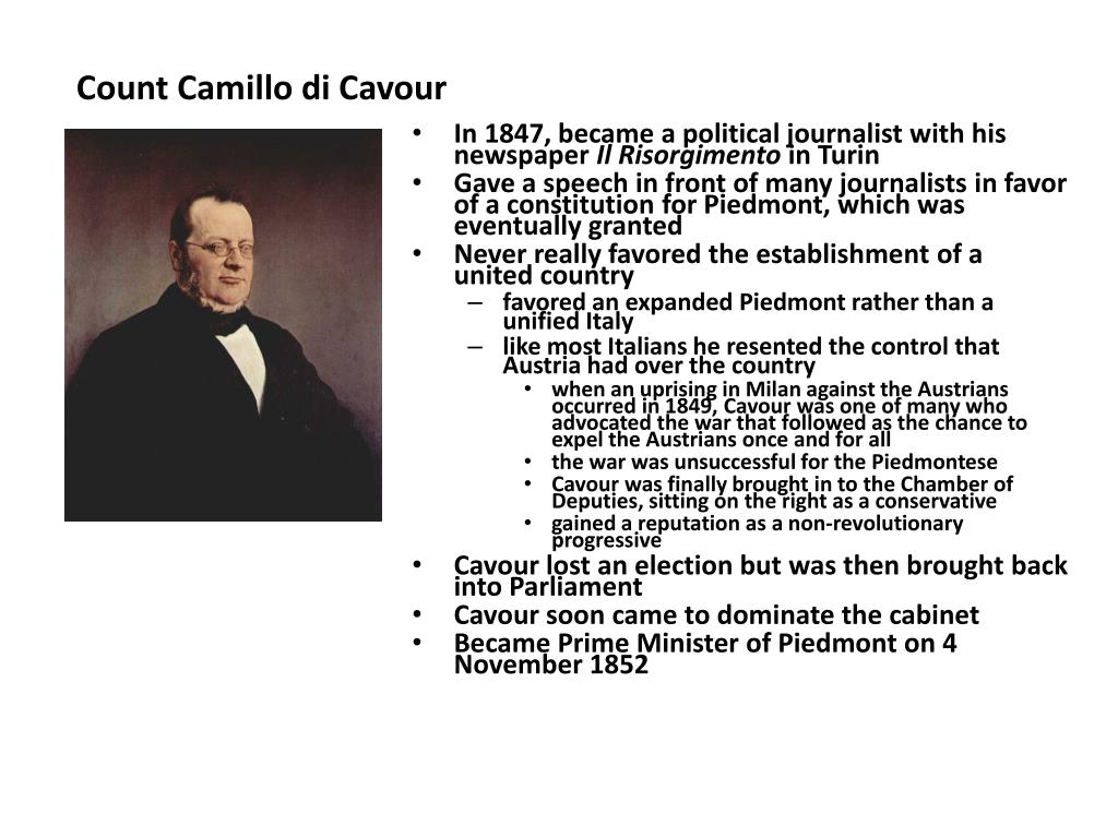 PPT - Count Camillo di Cavour PowerPoint Presentation, free download ...