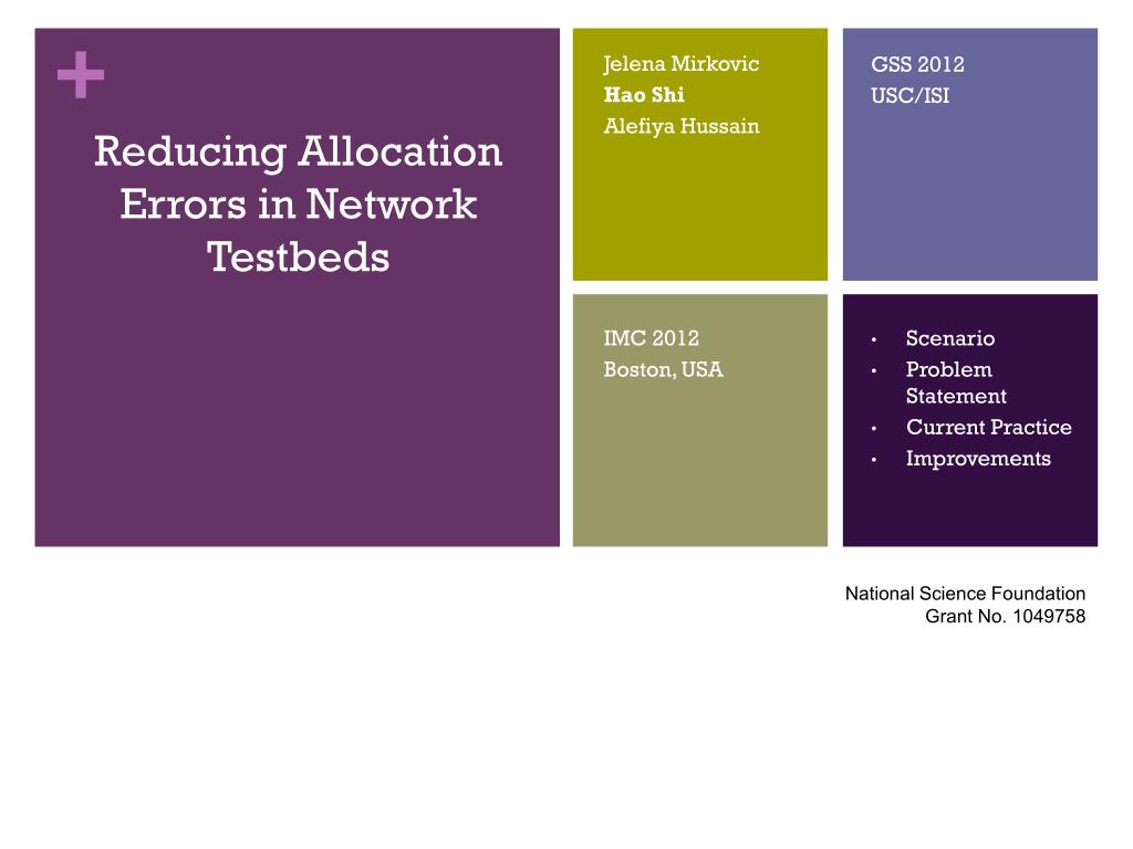 PPT - Reducing Allocation Errors in Network Testbeds PowerPoint ...