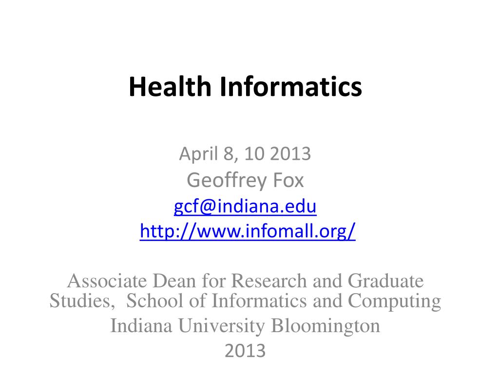 PPT - Health Informatics PowerPoint Presentation, free download - ID ...